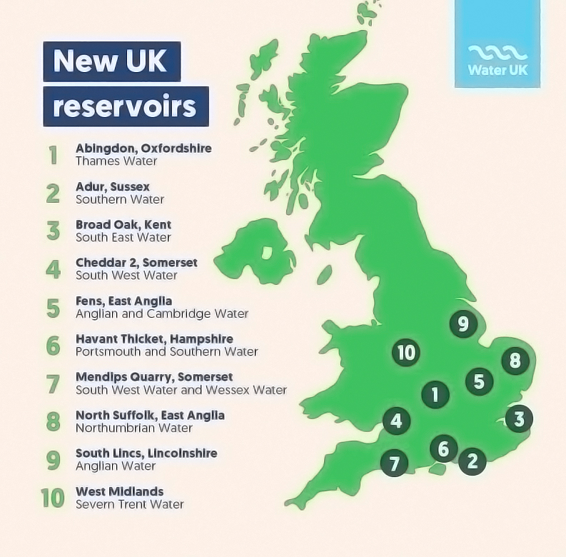 UK reservoirs aim to ease water shortages by 2040